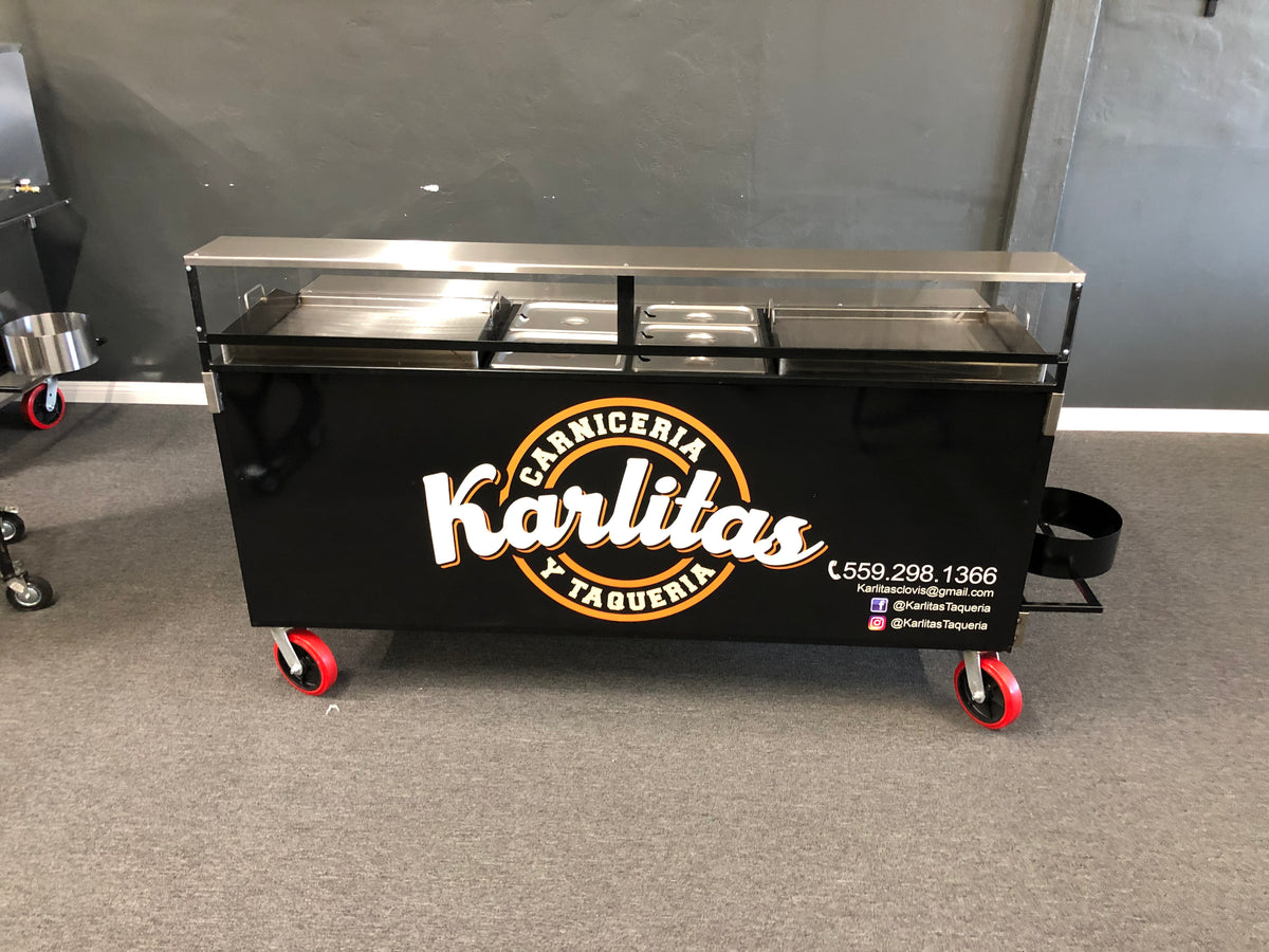 (#128) Twin griddle cart with design – LA Taco Carts