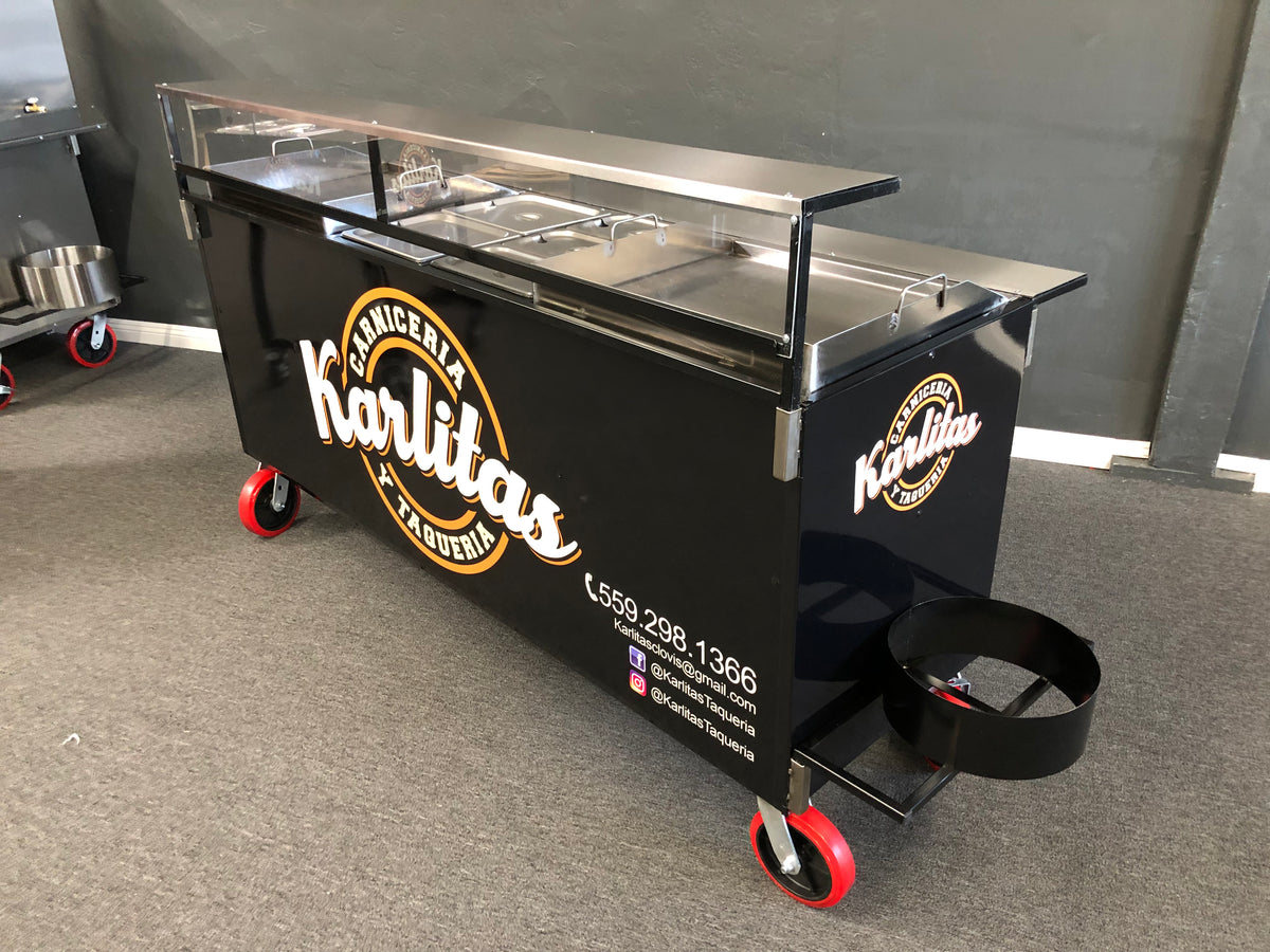 (#128) Twin griddle cart with design – LA Taco Carts