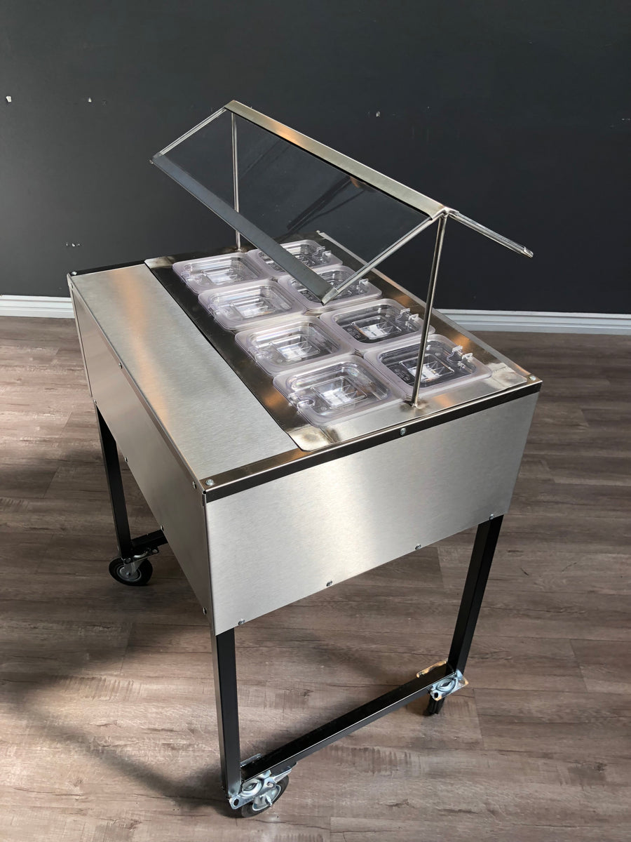 (#46) Mobile Condiment Bar W/Sneeze Guard – LA Taco Carts
